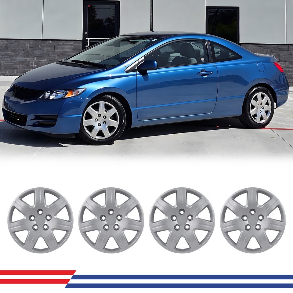 16" Sliver Wheel Covers Full Rim Snap On Hubcaps For 2006-2011 Honda ...