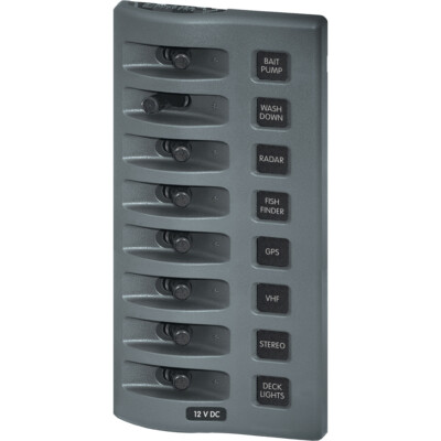 Blue Sea 4309 WeatherDeck® 12V DC Waterproof Switch Panel - 8 Position ...