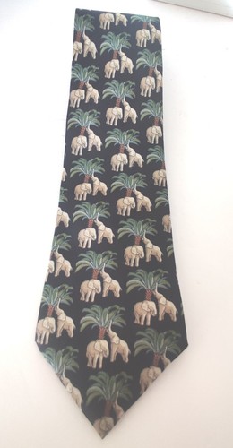 Jim Thompson 100% Silk Blue Elephant Theme Tie | eBay