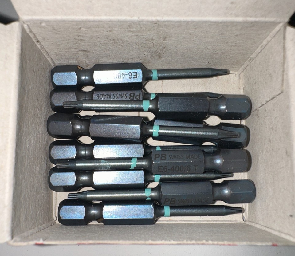 PB Swiss Tools screwdriver BIT, TX6, 50mm, 1/4HEX (DIN 3126) PBE6-400 ...