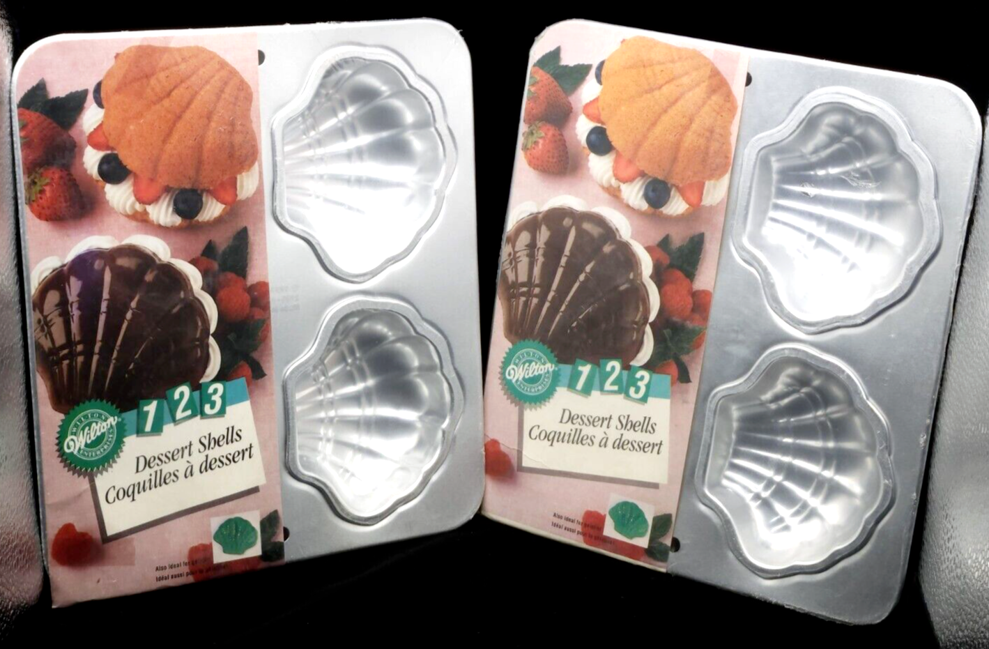 Lot 2 NEW Wilton Pan DESSERT SHELLS Cake Muffin Brownie Gelatin (4 ...