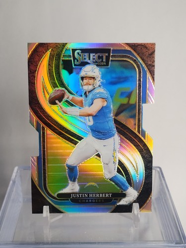 2024 Select Justin Herbert SP Silver Prizm Die Cut Premier Level #131 ...