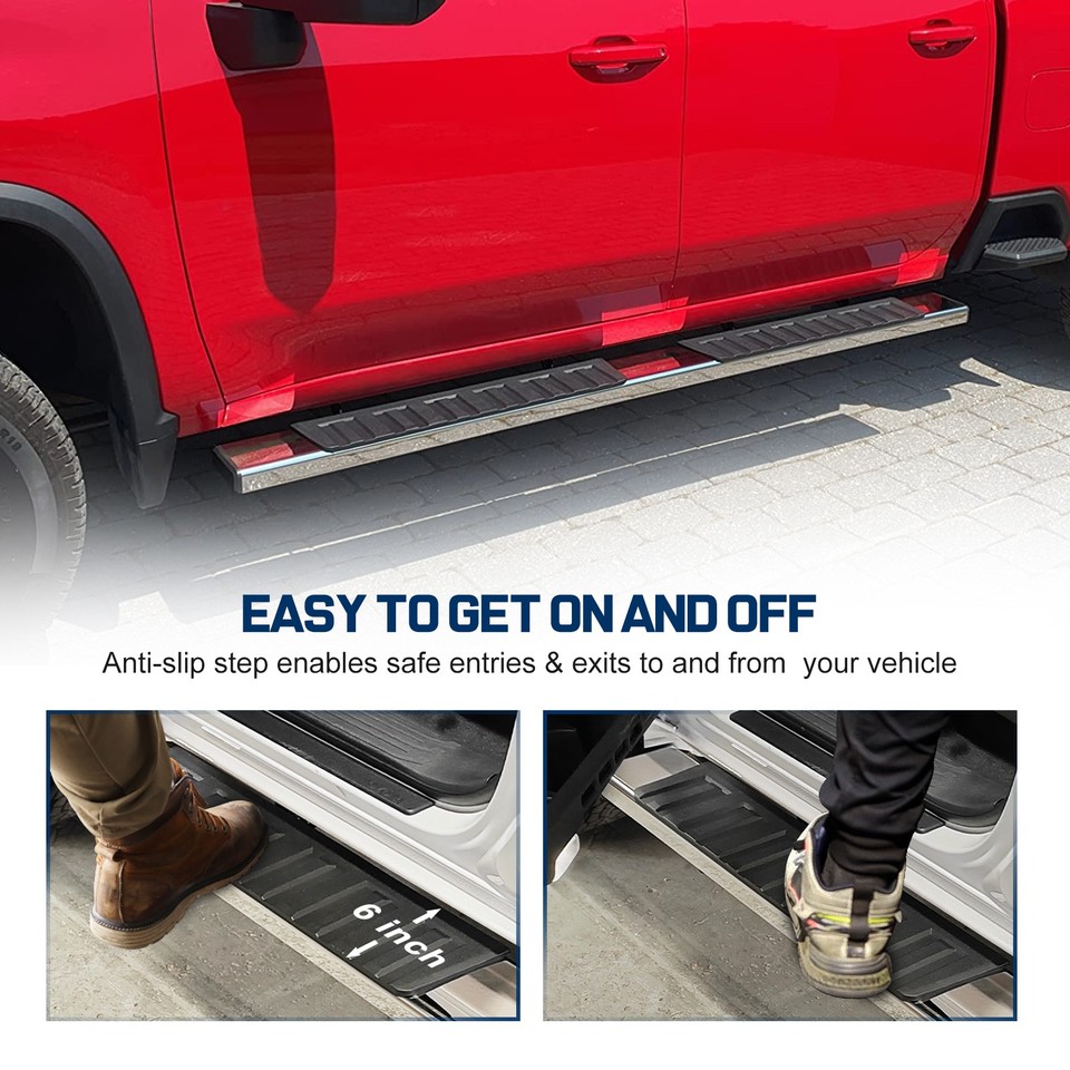For 19-26 Silverado/Sierra 1500 Crew Cab 6" Running Boards Nerf Bars ...