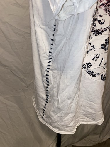 Affliction LIVE FAST Mens XXL T-shirt Y2K White Stitched Distressed ...