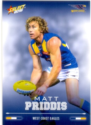 2016 AFL Select Footy Stars Common card 203 Matt Priddis - West Coast ...