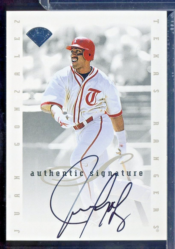 Juan Gonzalez 1996 Leaf Extended Autograph Auto Texas Rangers SP/1000 ...