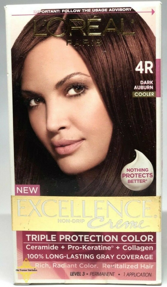 L'Oreal Excellence Creme Triple Protection 4R Dark Auburn Hair Color | eBay