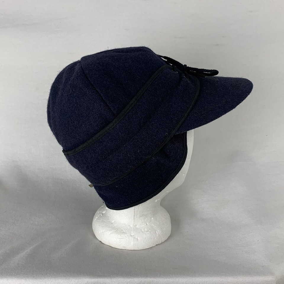 Vintage WPL 807 Hat Cap SZ 6 7/8 Wool Blue Woodsman Trapper Hunting ...