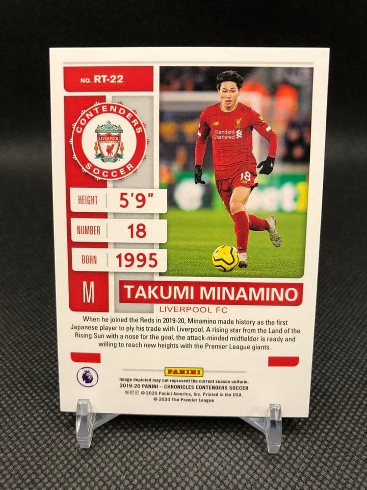 Takumi Minamino Panini Rookie Ticket Red Parallel Soccer Card 2019-20 ...