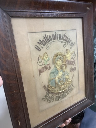This is a framed antique Polish religious artwork | eBay
