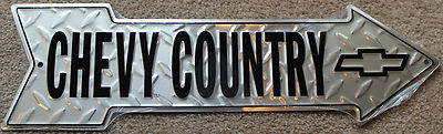 New Metal Tin Sign Chevy Country Arrow Bar 6" x 20" Suburban Truck ...