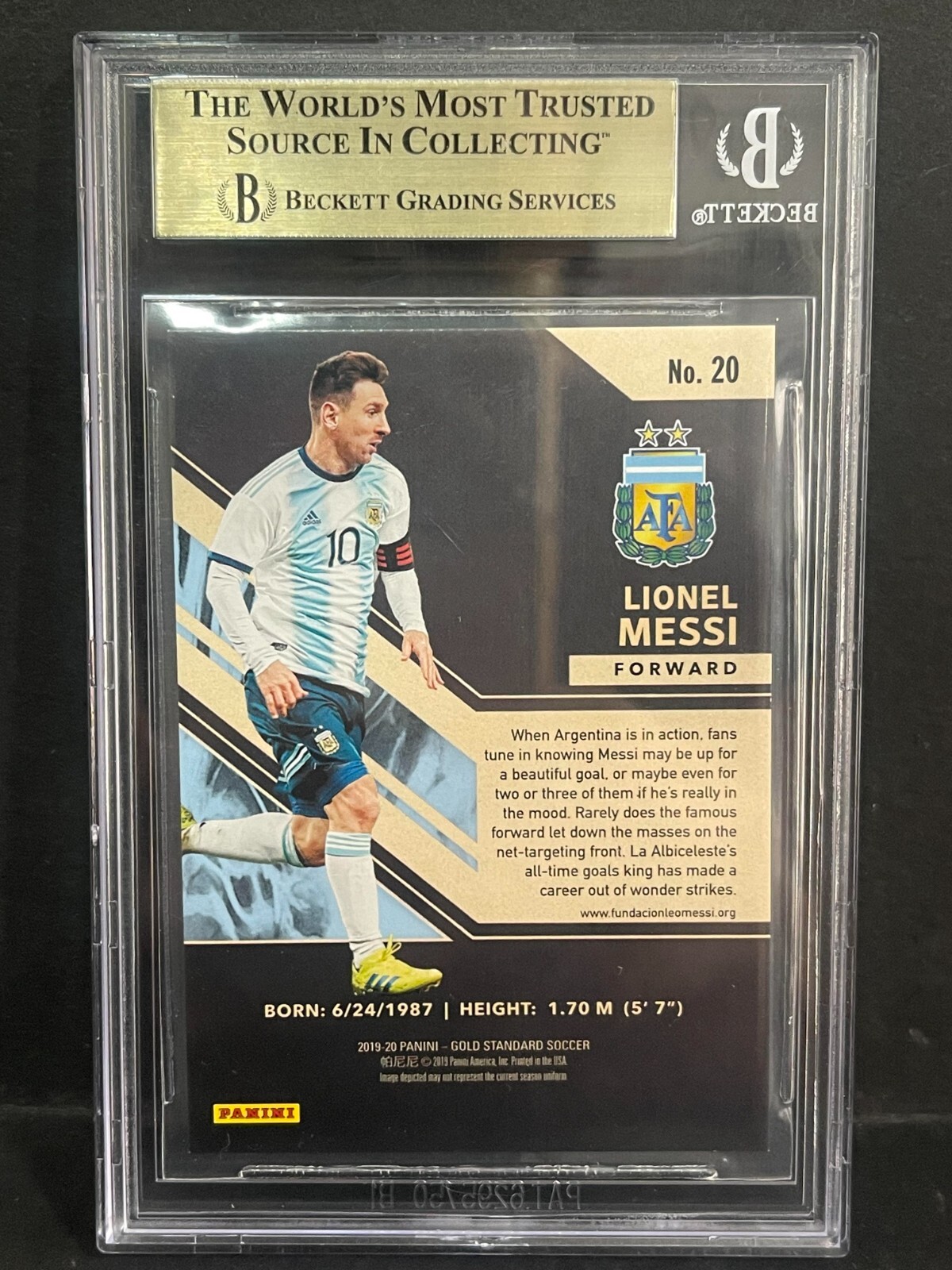 2019-20 Panini FIFA Gold Standard Mint Argentina Lionel Messi Purple ...