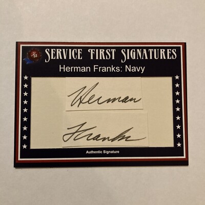 2021 Historic Autographs 1945 Service First Signatures Herman Franks ...