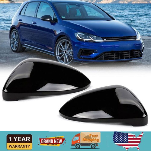 Side Wing Mirror Cap Cover Gloss Black For VW Golf MK7 MK7.5 GTI GTD R ...