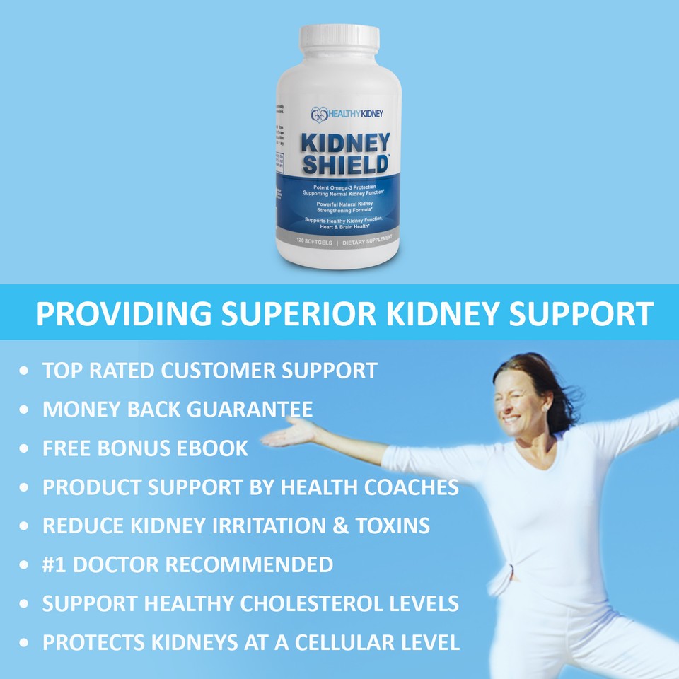 Kidney Shield Supplement Health Renal Detoxing Function Cleansing Omega ...