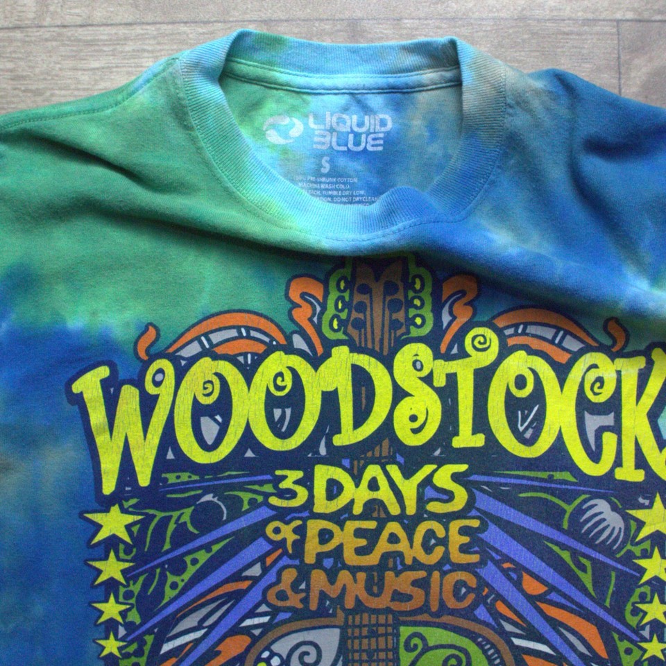 Woodstock An Aquarian Position White Lake NY Men’s Blue Tye Dye Shirt S ...