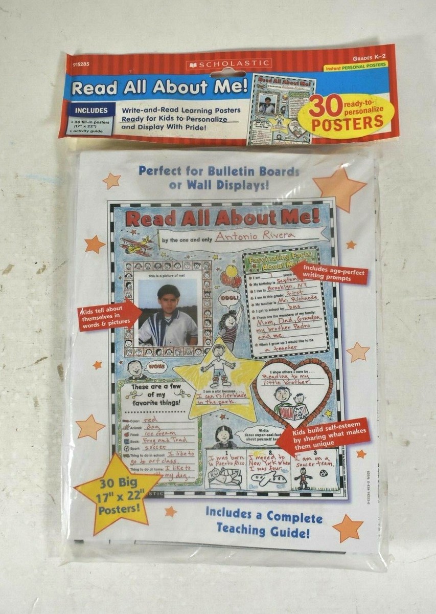 All About Me Poster Scholastic Extra, Extra, Read All About Me Instant