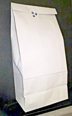 WHITE KRAFT STRONG PAPER BAGS 20cm x 9.5cm x 6cm FLAT FOLD SEAL | eBay UK