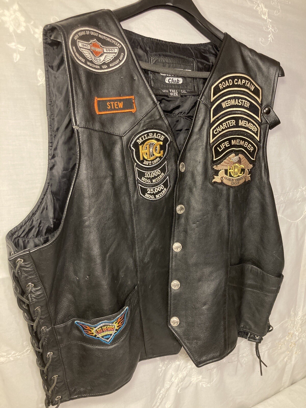 Harley Davidson HOG Patches Biker’s Club Leather Vest… - Gem
