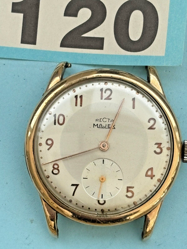 Vintage Recta Majex 40 micron gold plated wristwatch For Repair broken ...