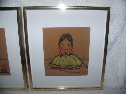 Gerda Christoffersen(1912-2012)Artist, NM, Pastel on Paper Boy and Girl ...