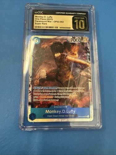 Monkey D. Luffy One Piece Paramount War Op02-062 Super Rare CGC ...