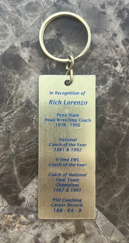 RARE Penn State Nittany Lions Wrestling Coach Rich Lorenzo Era Keychain ...
