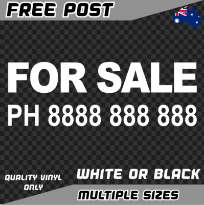 For Sale Sticker Decal Vinyl Car Ute Window Custom Phone Number Forsale ...