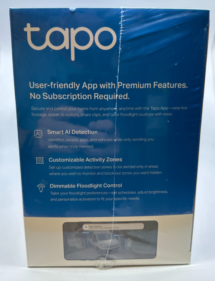 TP-Link Tapo 2K QHD Floodlight Camera Outdoor Surveillance Security ...