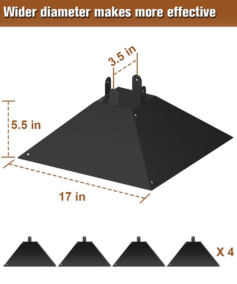 Metal Squirrel Baffle for 4x4 Post 17 Inch Squirrel Proof Baffles for 2 ...