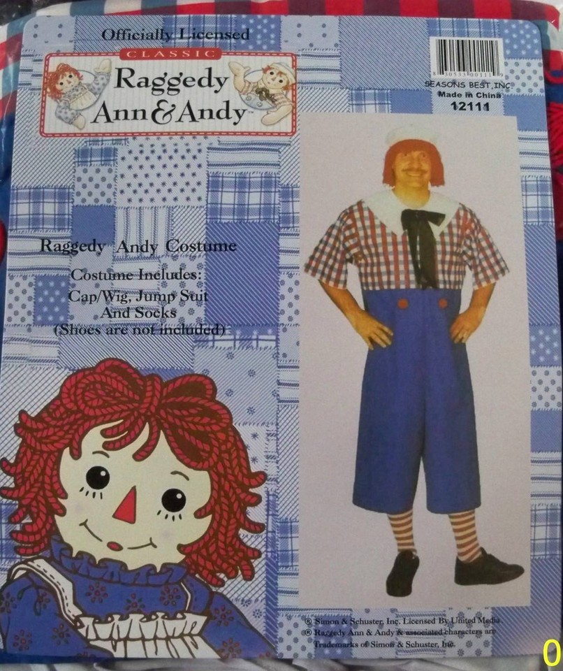 MENS RAGGEDY ANDY DOLL HALLOWEEN COSTUME DRESS WIG SOCKS 12111 | eBay