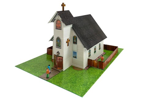 1/48 O Scale Church Diorama Building Kit Fits Lionel, Bachmann ...