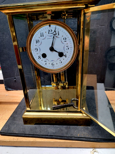 VINTAAGE TIFFANY CRYSTAL REGULATOR MANTEL CLOCK-JAPYS FERER- FRANCE. A ...