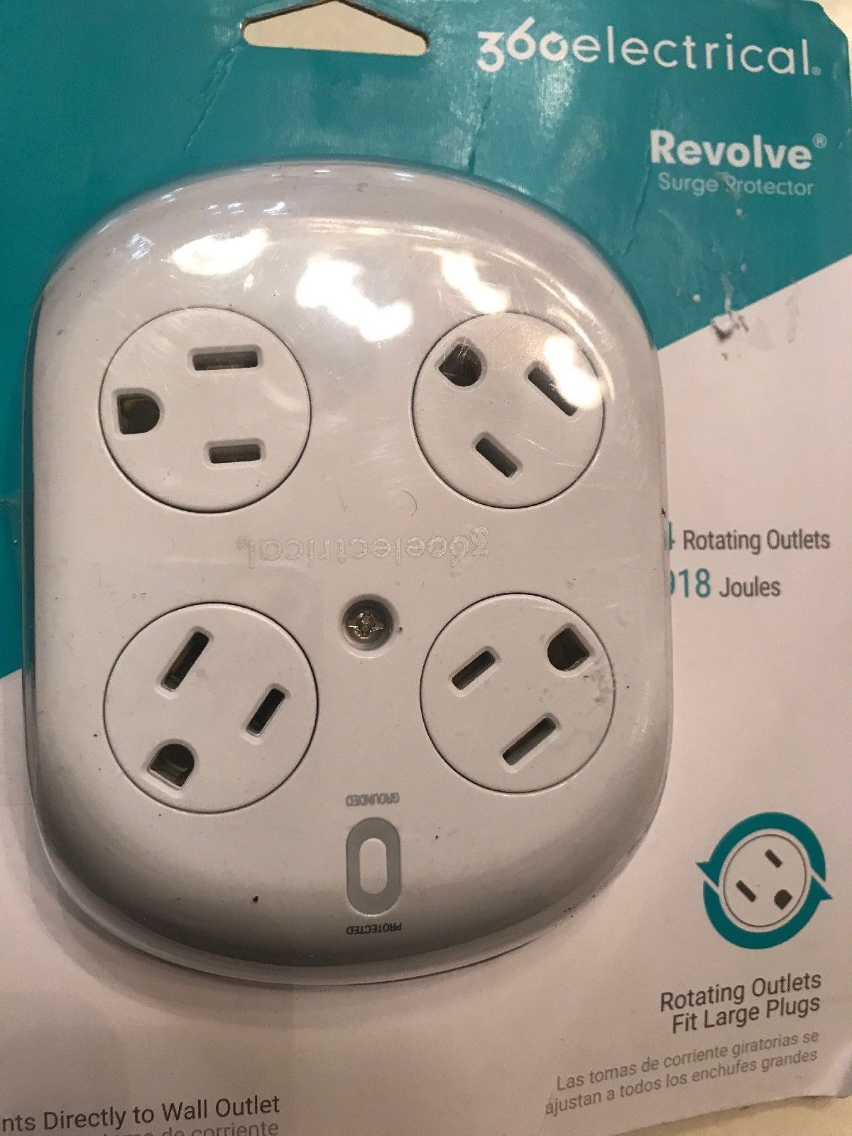 360 Electrical Revolve Surge Protector 4 Rotating Outlets Wall | eBay