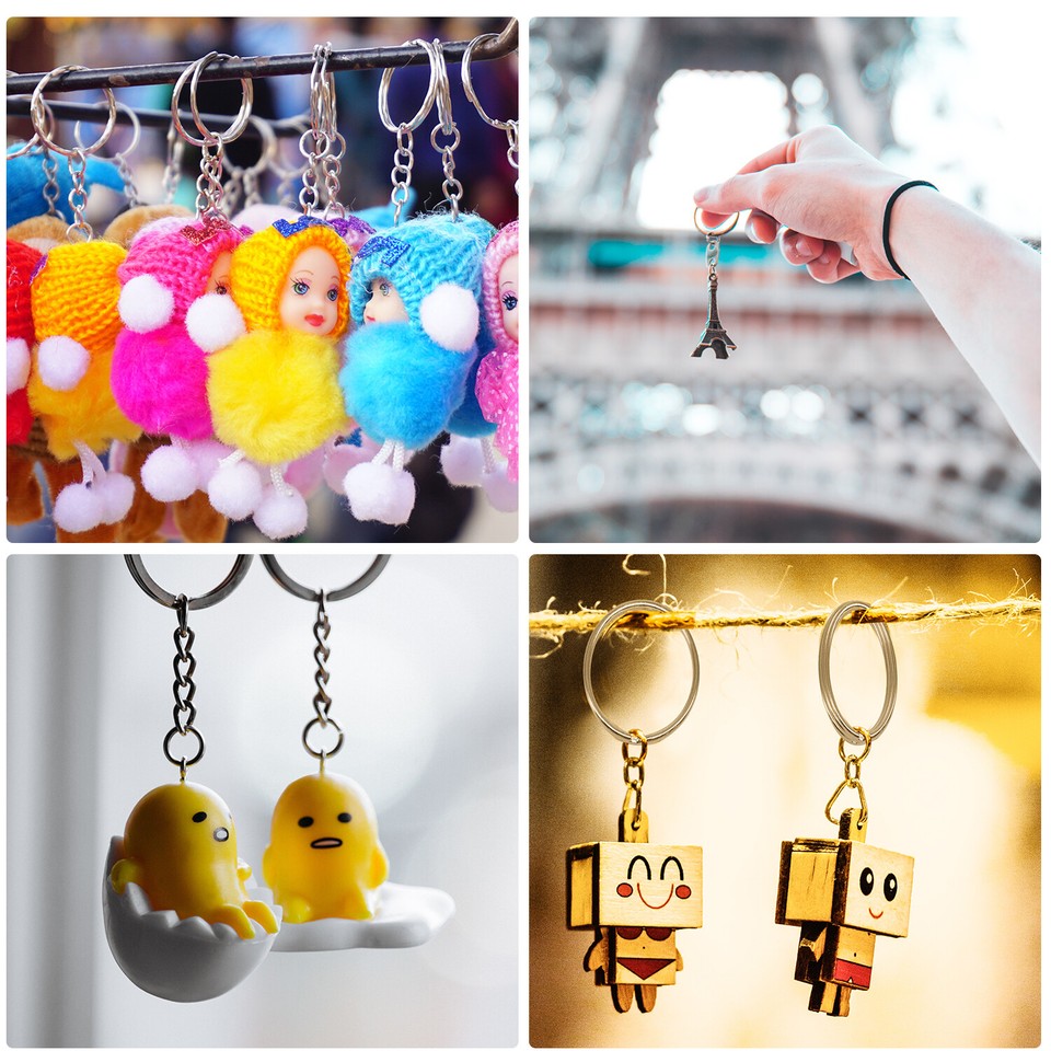 Silver Metal Split Rings Small Large Keyring Jump Hoop Loop Key Keys ...