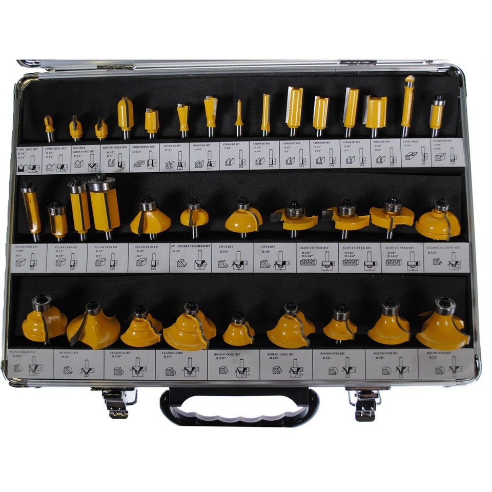 35 Piece Carbide Router Bit Tool Set w/ Case (1/4" Inch Shanks) | eBay