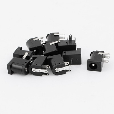 10pcs DC005 PCB Mount 3 Pins 2.1mmx5.5mm DC Female Socket Power Jack DE ...