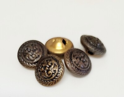 Vintage Round Brass Buttons set of 4 | eBay