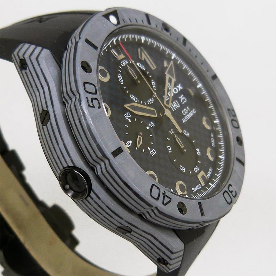 EDOX Watch 01125-CLNGN-BUNN Chrono Offshore 1 Carbon Chronograph ...