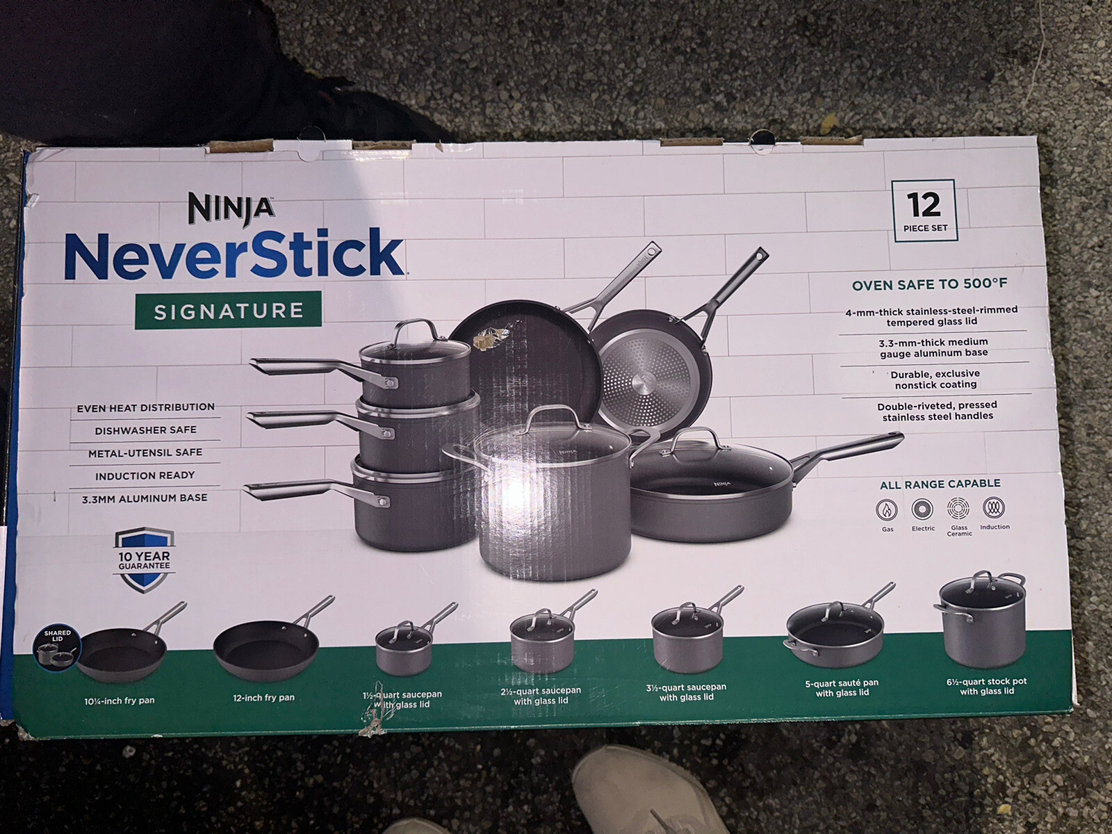 Ninja 12-Pc NeverStick Signature Pot/Pan/Lid Cookware Set Oven Safe ...