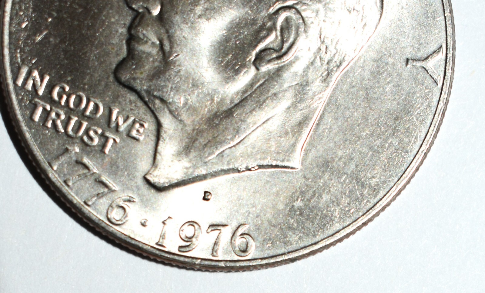 1776-1975 One Dollar Filled D Dual Date Eagle Moon Eisenhower Initials ...