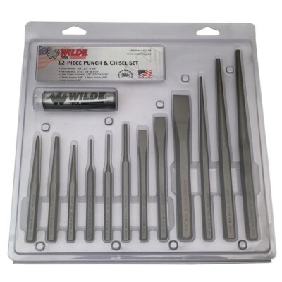 Wilde Tool K12 Punch And Chisel Set, 12-Piece (K12.NP/CC) MADE IN USA ...