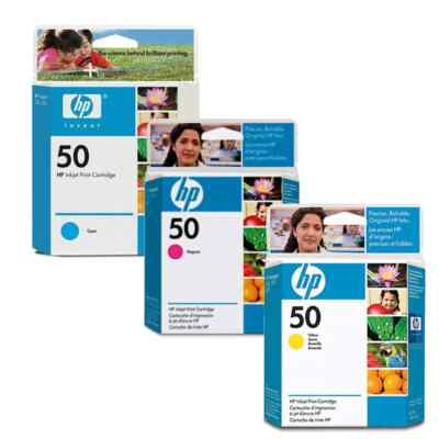 Genuine HP 50 CMY 51650C 51650M 51650Y cartridges for HP DESIGNJET 250c ...