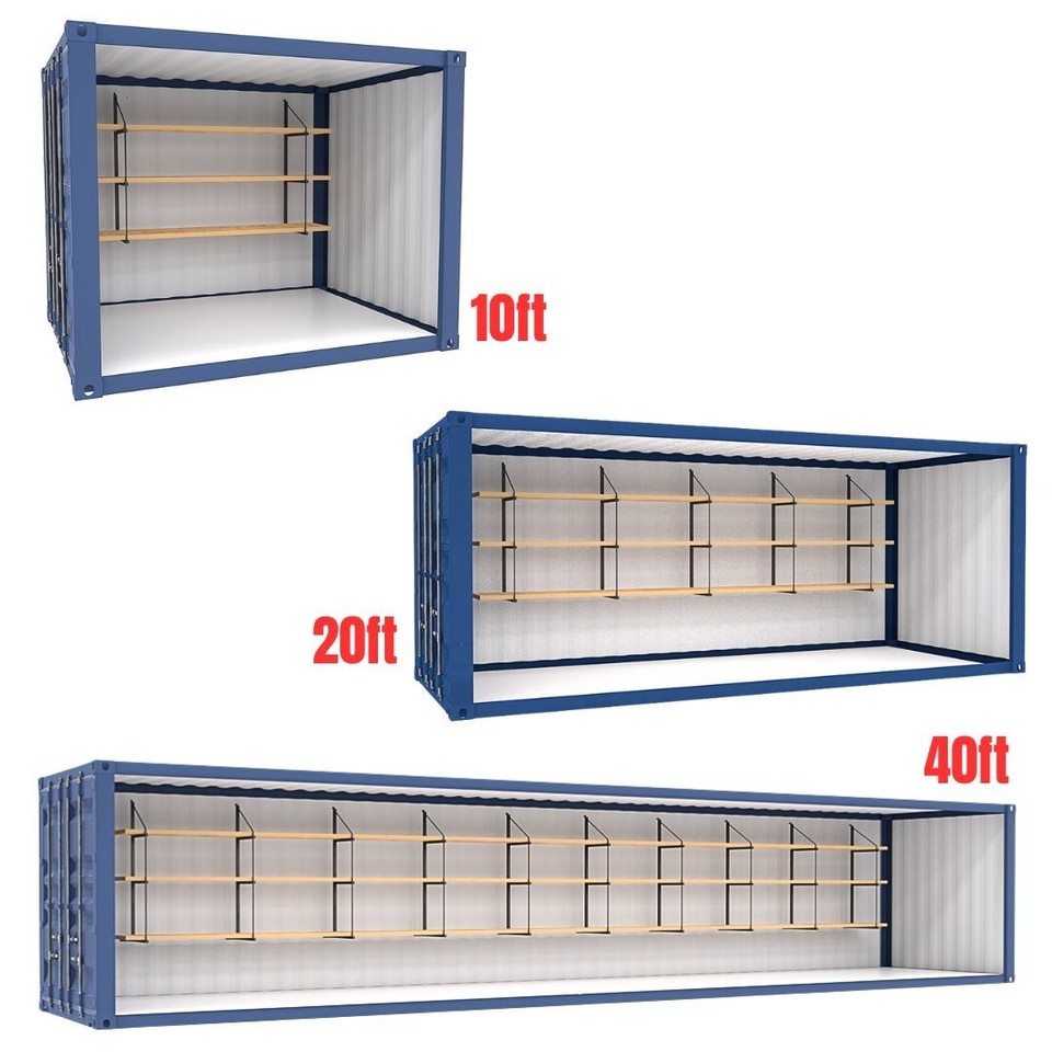 Shelving for Shipping Container 3X 3 Tier Brackets Set Extra Strong ...
