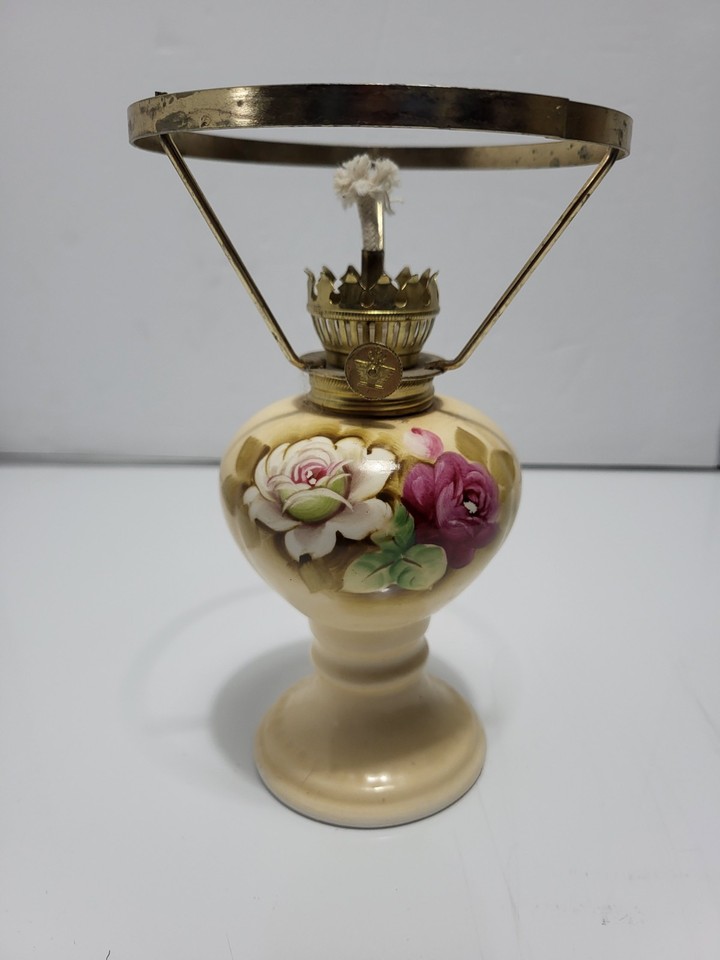 Rare Lefton China Heritage Cream White Pink Roses 4277 Oil Lamp ...