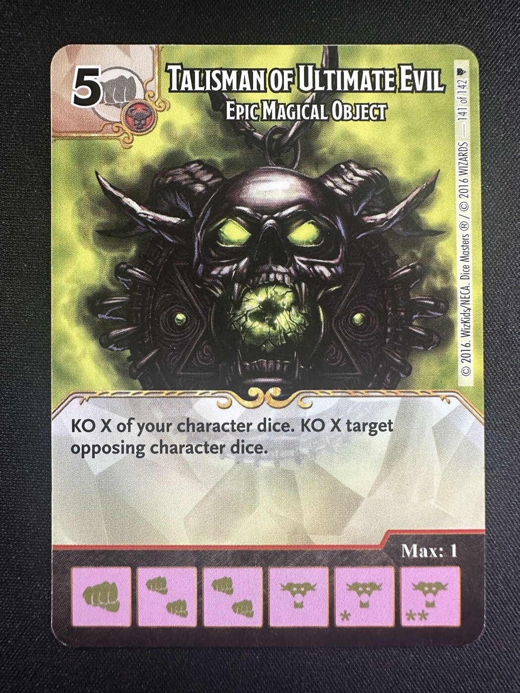 Dice Masters D&D 141/142 Talisman of Ultimate Evil Epic Object Ultra Rare NM | eBay