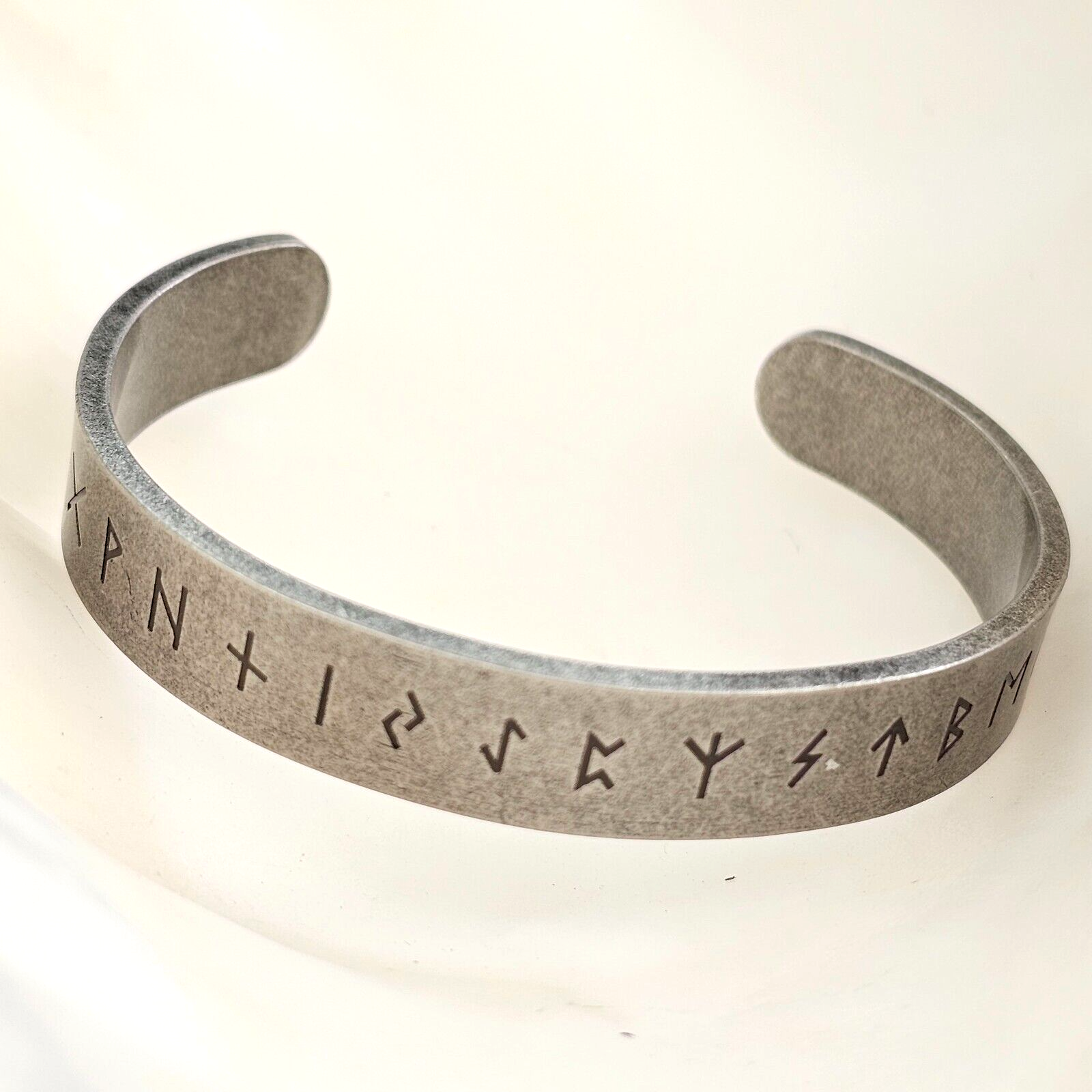 Rune Bracelet Cuff Oath Ring Aged Metal Bracelet Elder Futhark Runes ...