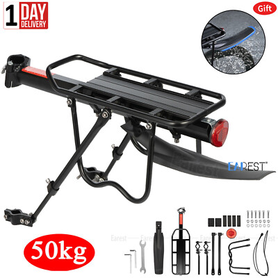 50kg Max Alloy Rear Bicycle Pannier Rack Carrier Bag Luggage Cycle ...
