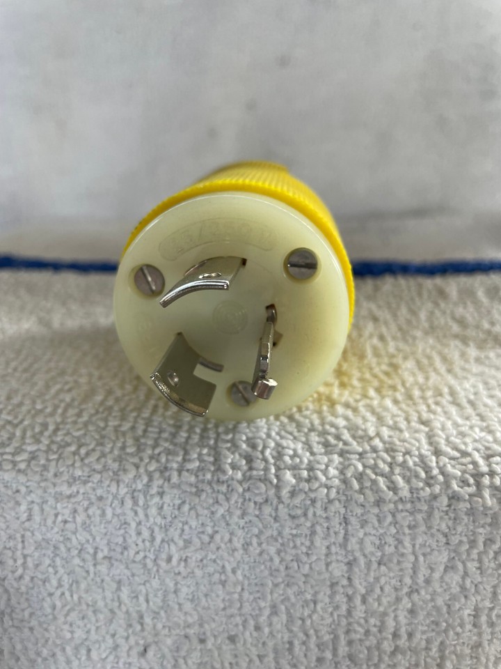 NIB Hubbell Yellow Twist Lock Plug 99CM65C Insulgrip Nongrounding | eBay