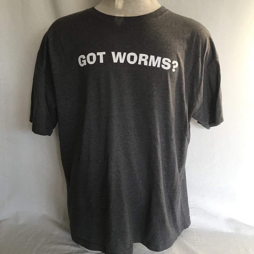 Got Worms Mens X-Large T-Shirt Six Flags Fright Night Coffin Of Fear ...